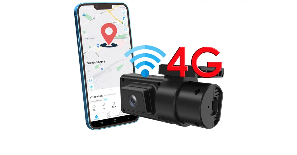 Magyar nyelvű 4g-s Nyomkövetős autós kamera JIMI JC181 - Full HD autós ...